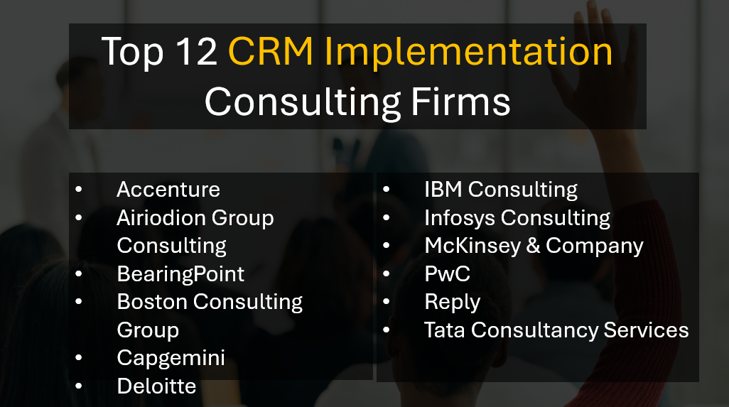Top 12 CRM Implementation Consulting Firms in 2026 (Ranking & Reviews ...
